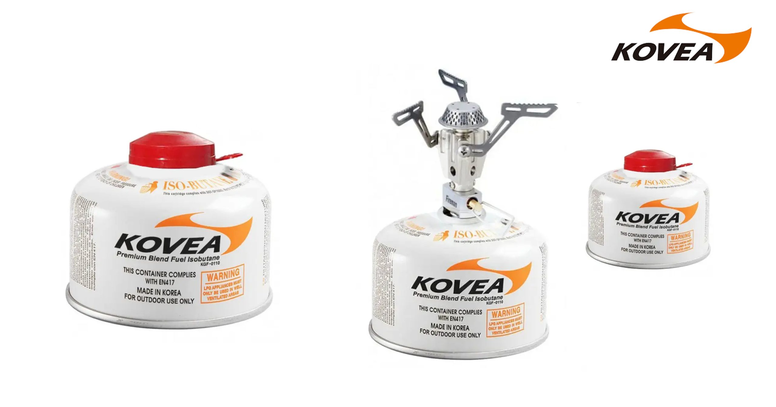 KOVEA Gas canisterDouble Valve KGF-0110 Gas Cartridge Screw Type (110gr ...
