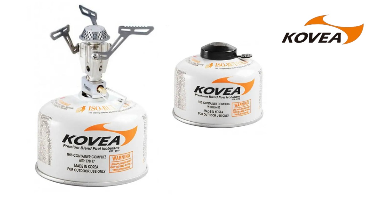 KOVEA Gas canisterDouble Valve KGF-0110 Gas Cartridge Screw Type (110gr ...